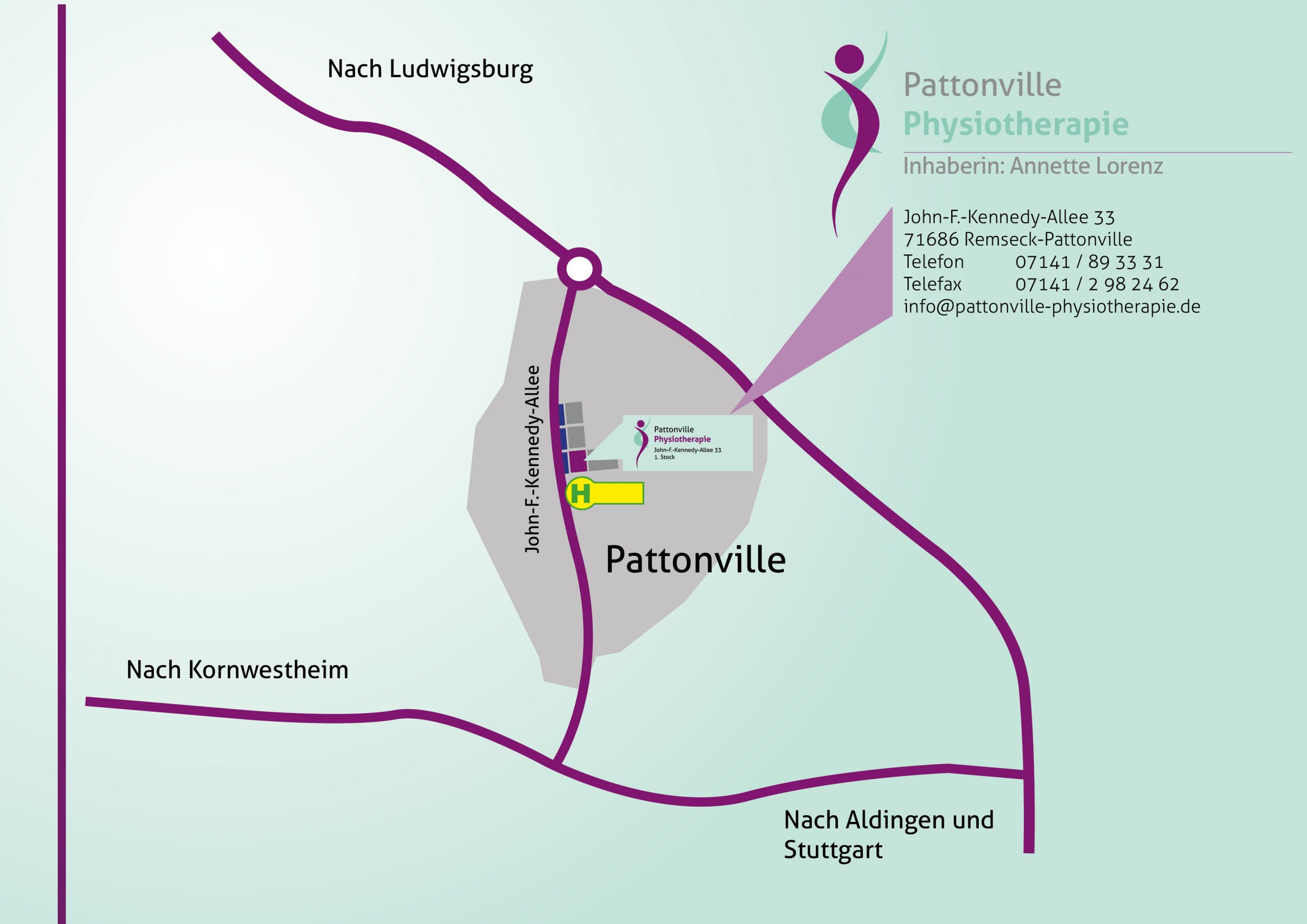 Anfahrt zur Pattonville-Physiotherapie - Pattonville Physiotherapie